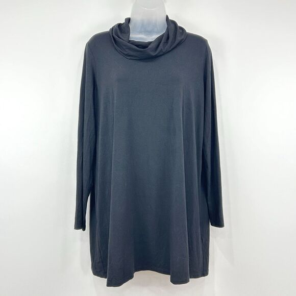 Eileen Fisher | Tops | Eileen Fisher Top Womens M Black Cozy Brushed ...